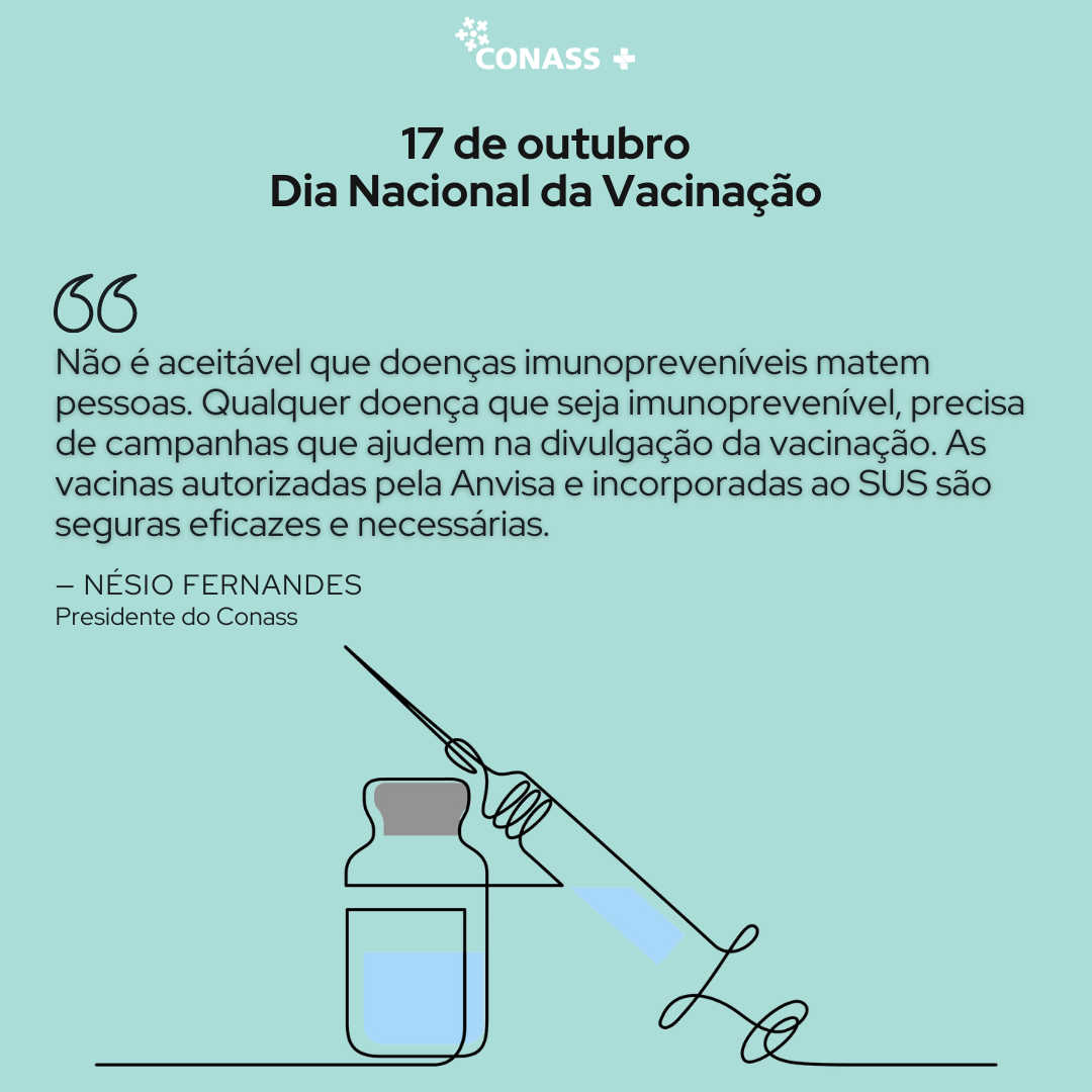 17 de outubro – Dia Nacional da Vacinação