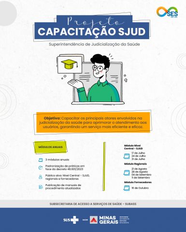 SJUD realiza projeto de capacitação em judicialização da saúde
